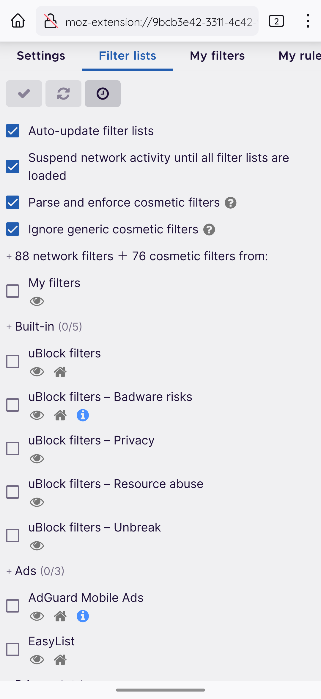 filter lists getting unselected · Issue #2136 · uBlockOrigin/uBlock-issues · GitHub