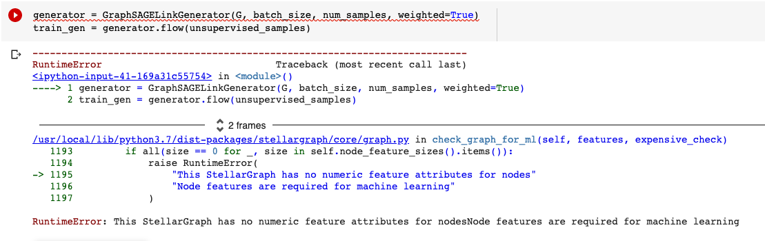 Node Features Deprecated But Still Causing Issues With Graphsagelinkgenerator · Issue 1995