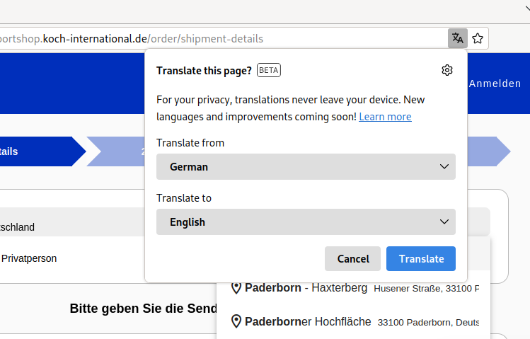 [feature] Disable Firefox Auto Translate Popup By Default · Issue 27741 · Microsoft Playwright