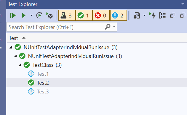 Unable to run or debug individual tests in Visual Studio 2017 on first ...