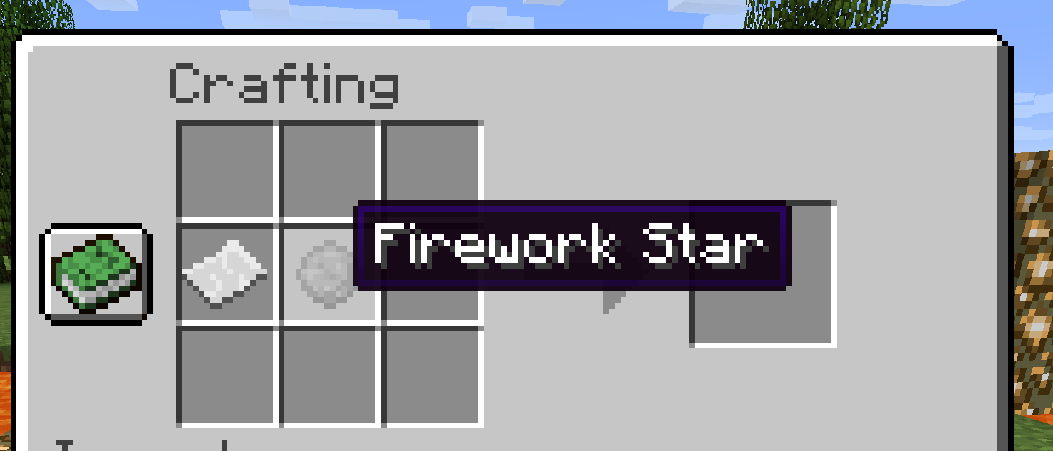 Recipe missing to craft fireworks from blank firework star · Issue ...