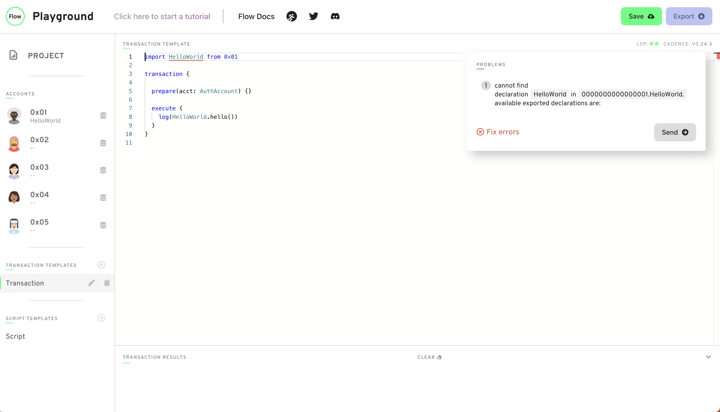 import contract from transaction or script is broken · Issue #282 · onflow/flow-playground · GitHub
