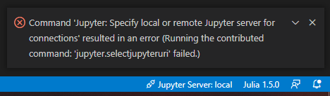 Command 'jupyter.selectjupyteruri' is failing · Issue #5420 · microsoft/vscode-jupyter · GitHub