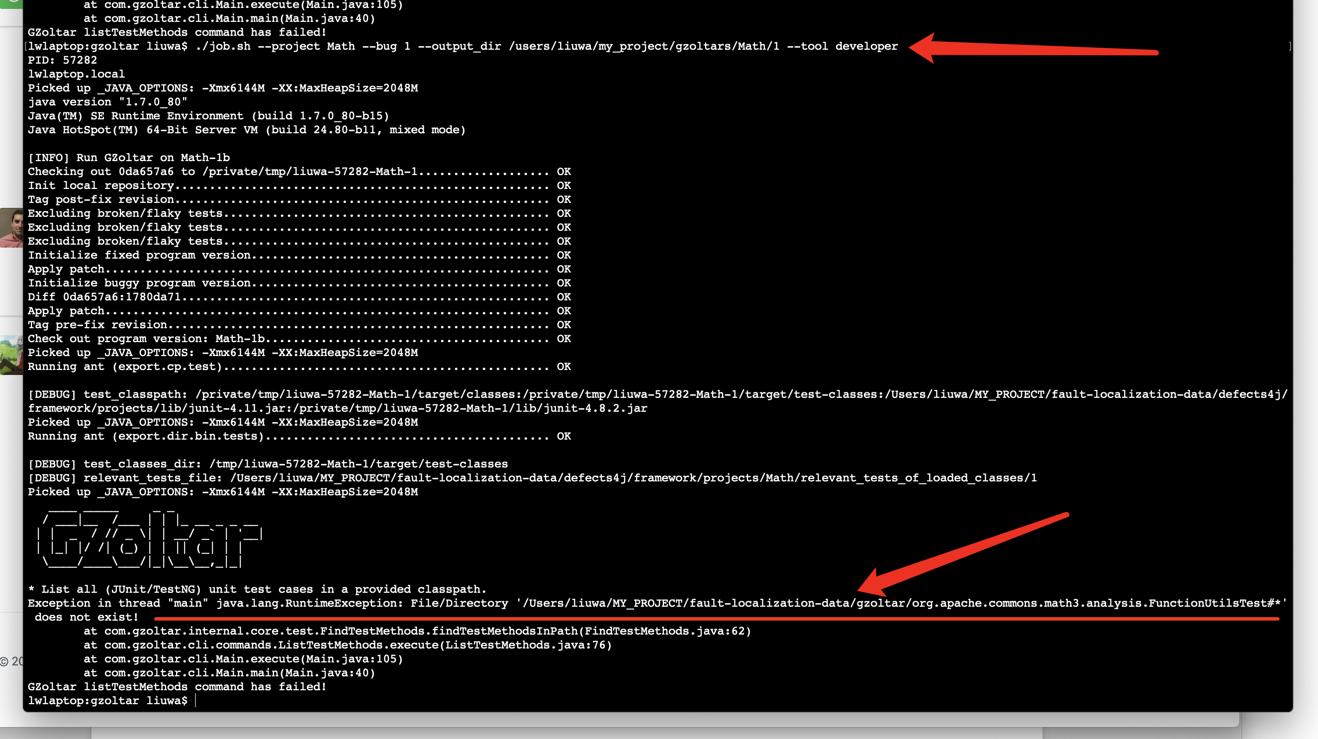 Usage of gzoltar-related FL script · Issue #243 · rjust/defects4j · GitHub