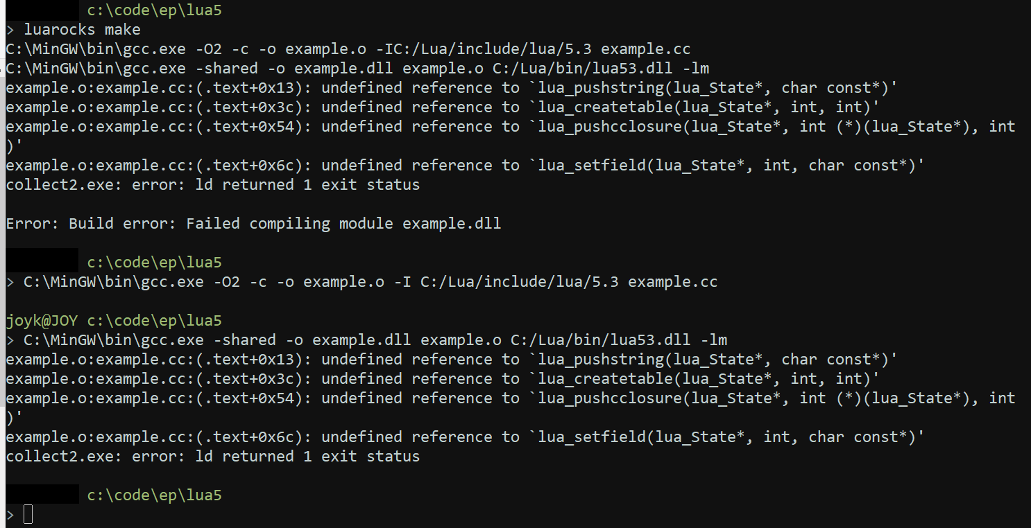 Error compiling C module in [ Windows 10 ] [ MinGW ] · Issue #828 · luarocks/luarocks · GitHub