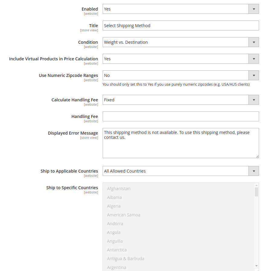 No Shipping Methods · Issue #34 · webshopapps/module-matrixrate · GitHub