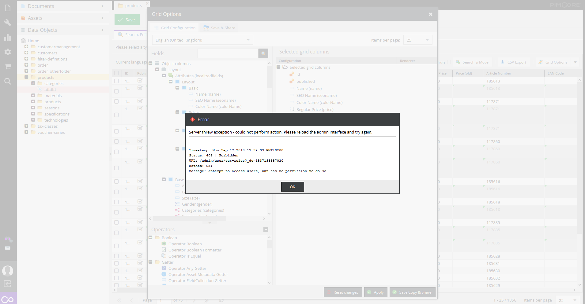 Error Messages Grid Options · Issue 3354 · Pimcorepimcore · Github