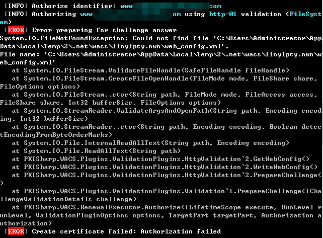 Error copying web.config · Issue #1268 · win-acme/win-acme · GitHub