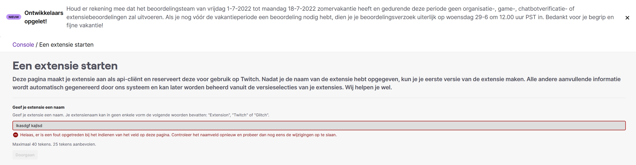 Developer Console - Can't add new application · Issue #634 · twitchdev/issues · GitHub