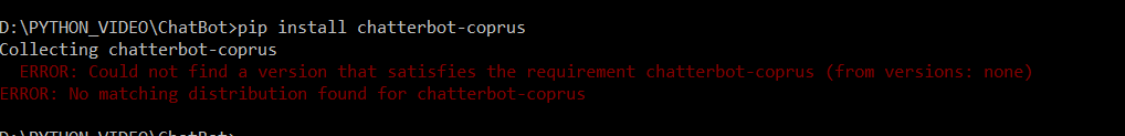 Not able to install chatterbot-corpus library using pip command. · Issue #1749 · gunthercox ...