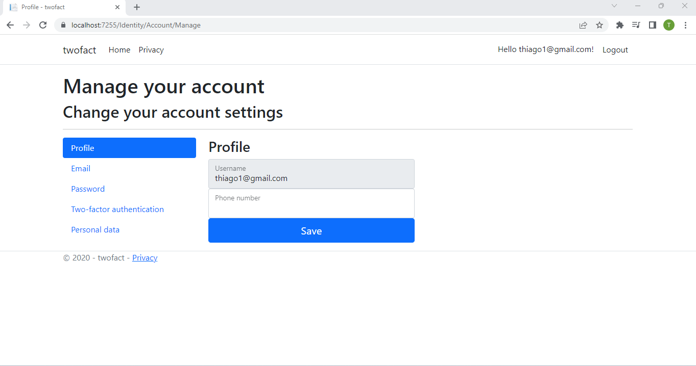 GitHub - ThiagoAntonioFerreira/twofactorauth.net-core: Two factor auth ...