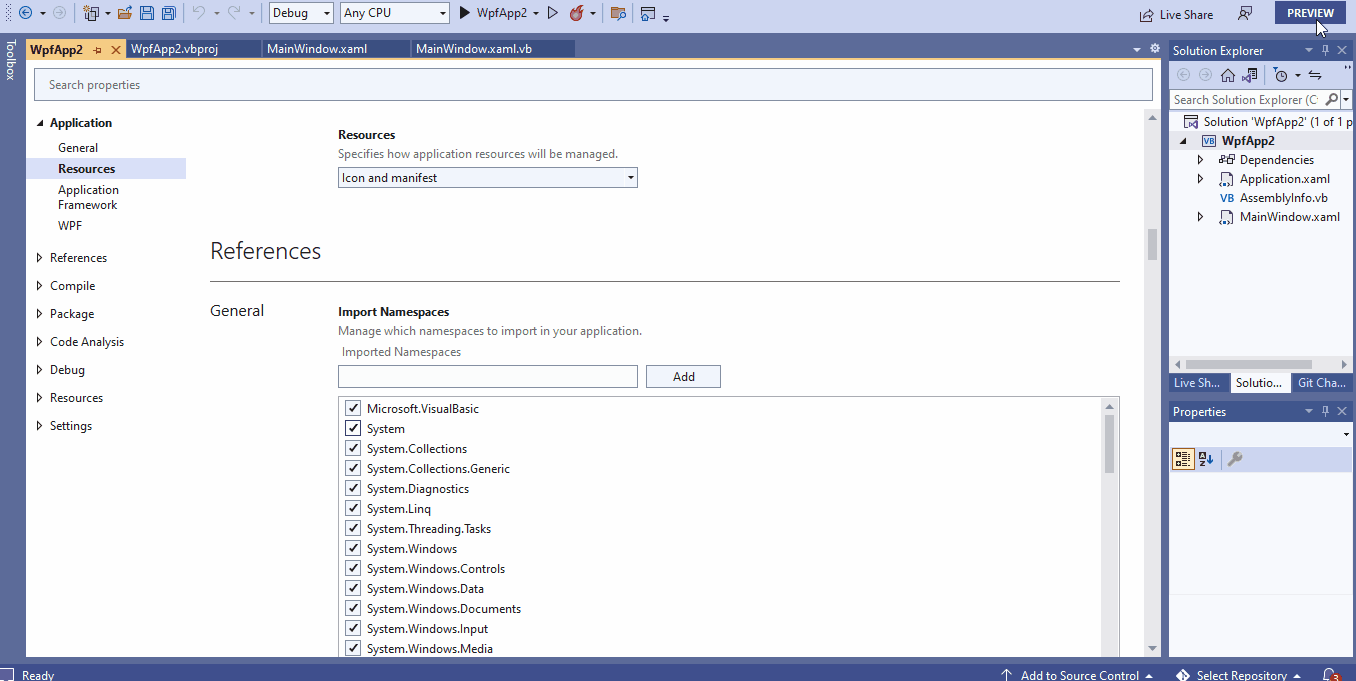 Disable namespaces that are unable to be unselected · Issue #8311 · dotnet/project-system · GitHub