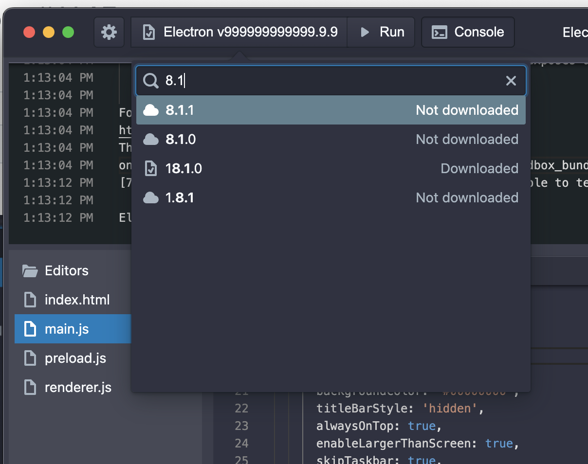 version selector is flipping out · Issue #1145 · electron/fiddle · GitHub