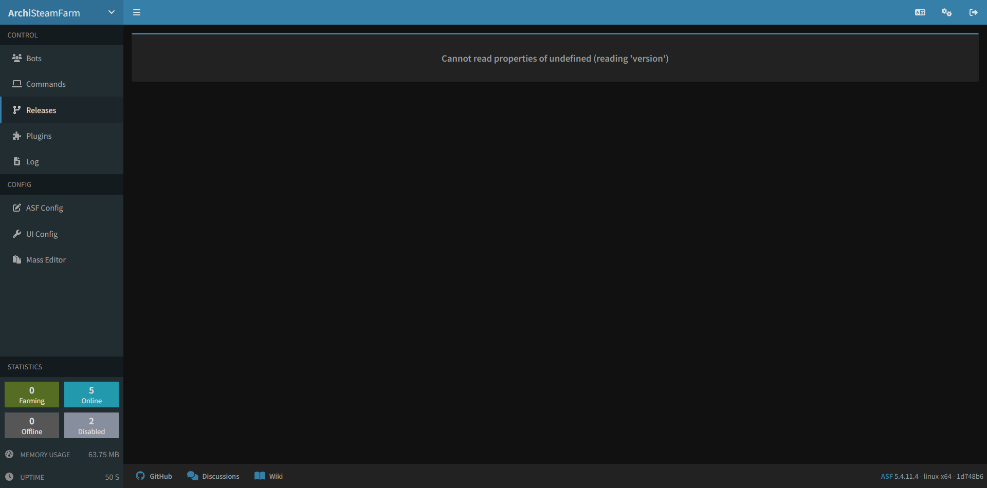 Error Checking For Updates And Versions · Issue 3036 · Justarchinetarchisteamfarm · Github