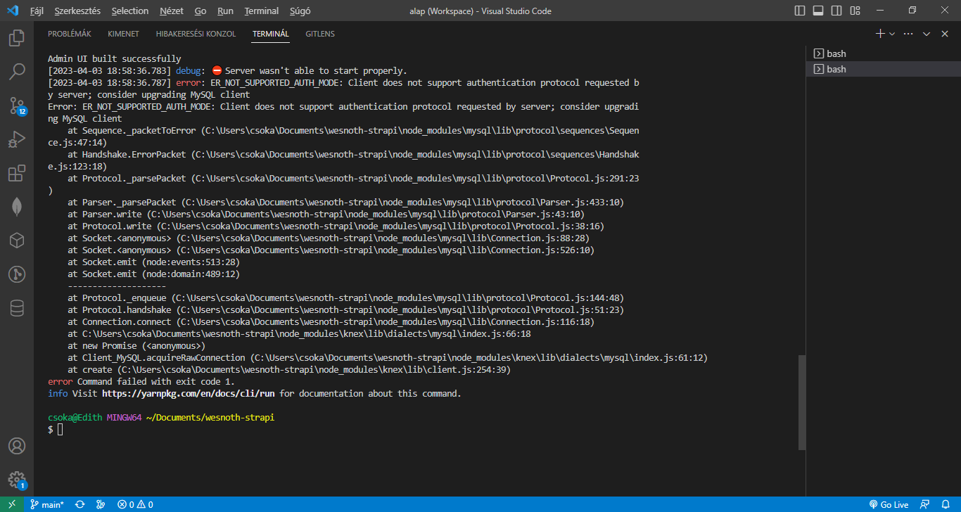 Version 4.9 throws "self-signed certificate in certificate chain" error · Issue #16269 · strapi ...
