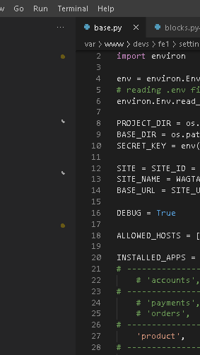 Adding the shadow to the right-border of the line-numbering · Issue ...