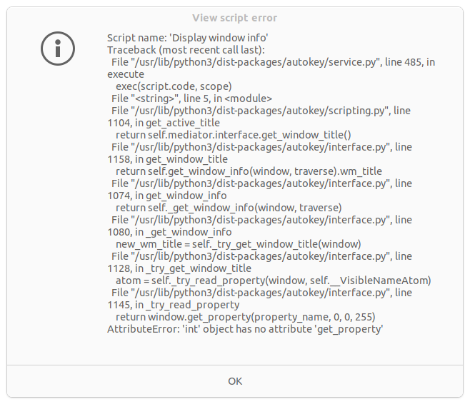 Display Window Info Error · Issue 558 · Autokey Autokey · Github