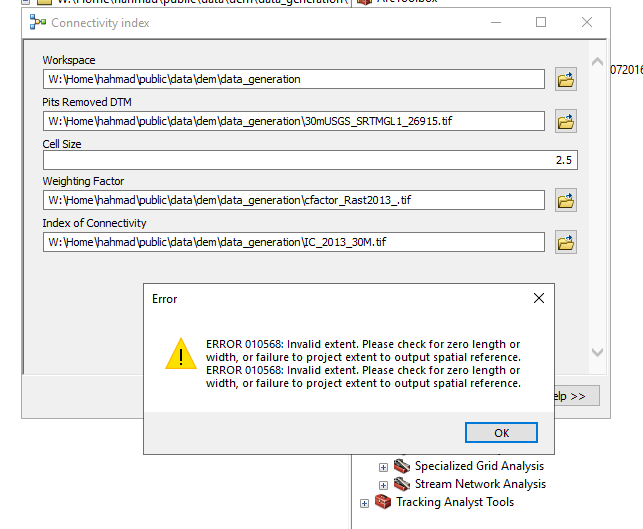 Error 000539 - Error running Connectivity Index with or without targets · Issue #3 ...