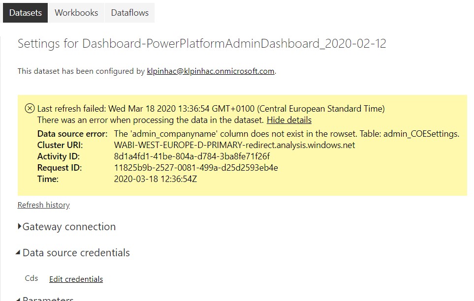 [BUG]: "Cds" datasource in Power Platform CoE App for PowerBI can not be changed · Issue #136 ...
