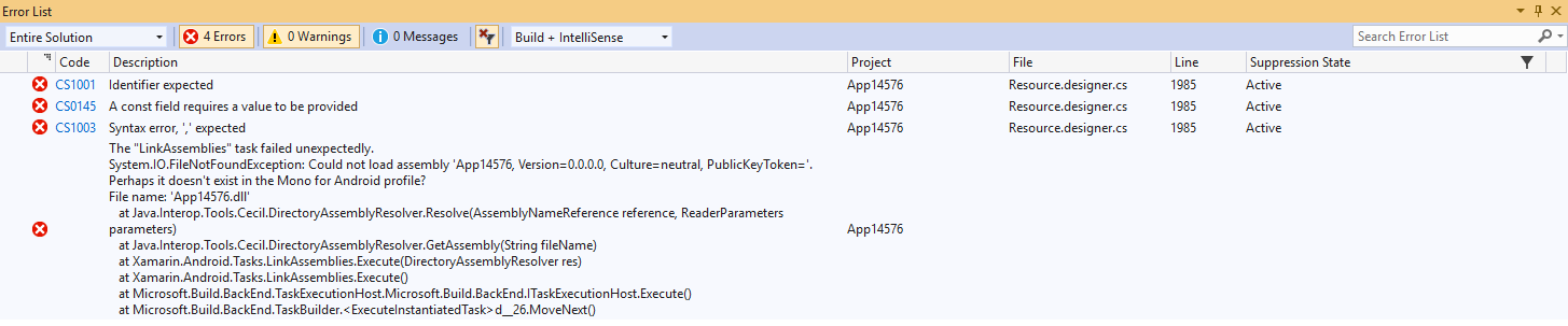 Xamarin Android - New Created Tabbed App crashes after changing newly added ImageView's src ...