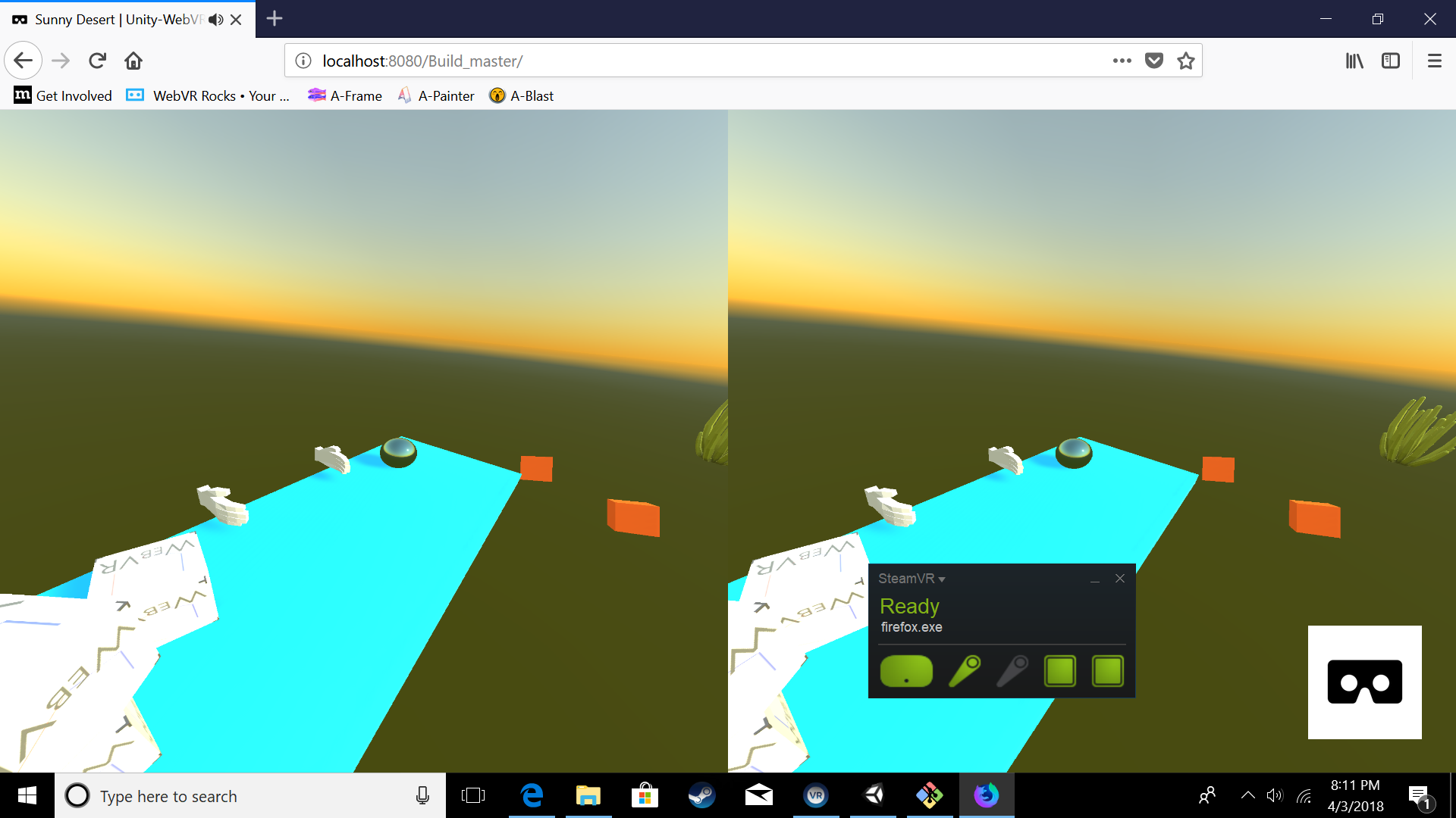 Regression Controllers In Vr Do Not Work On Master · Issue 220 · Mozillarealityunity Webxr 