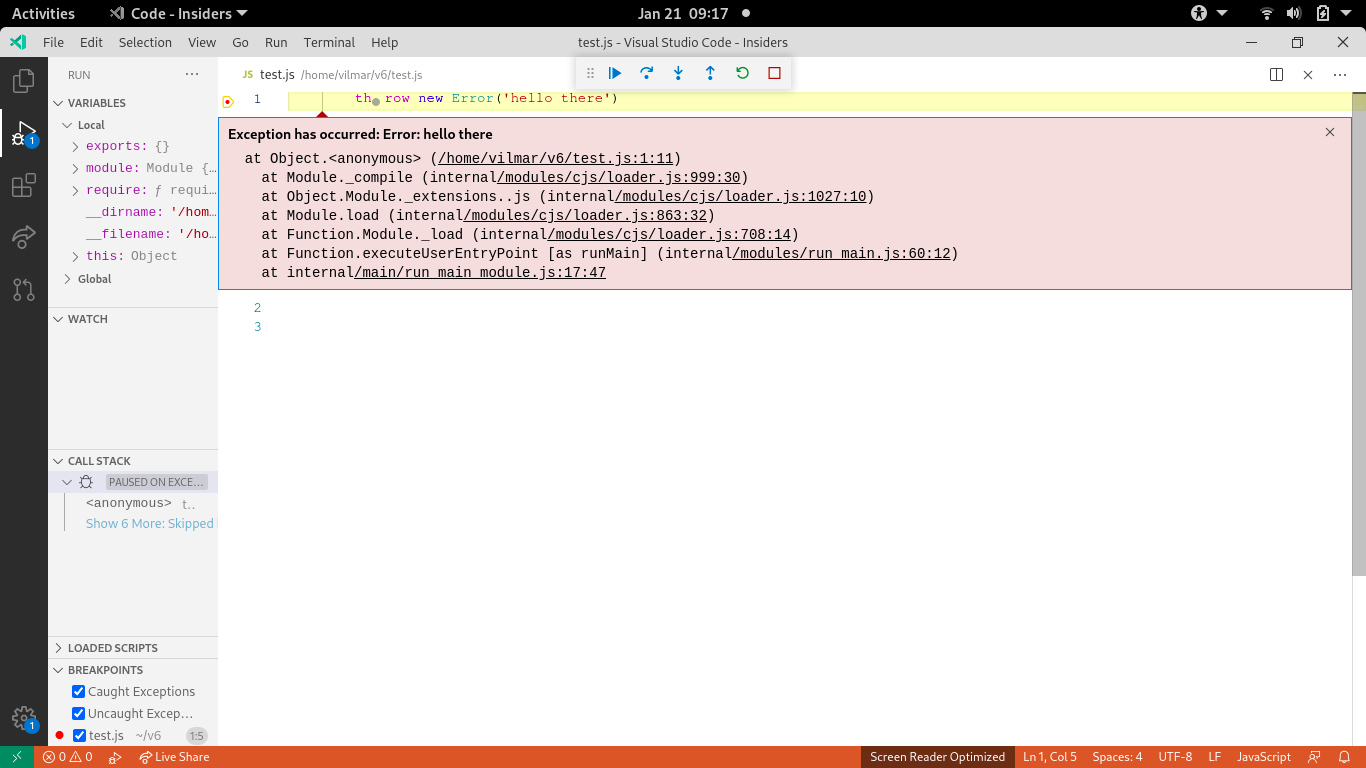 Accessibility of links in exception widget · Issue #111758 · microsoft/vscode · GitHub