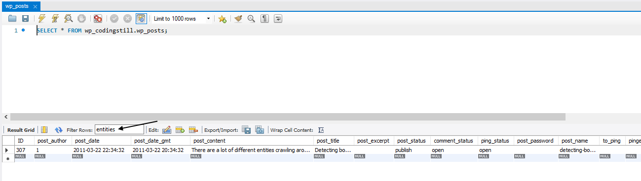 Search query results rows based on row filter ( keyword ) · Issue ...