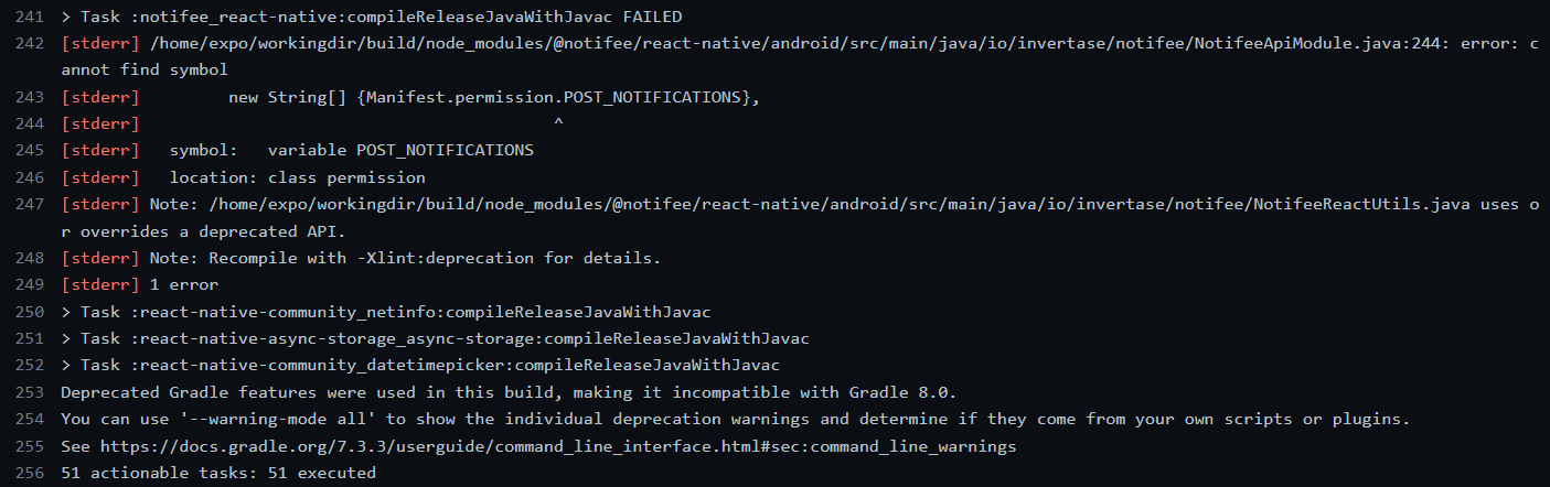 Bug In Version 700 Eas Build Cannot Find Symbol New String Manifestpermissionpost 