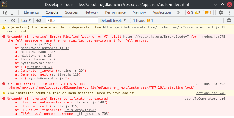 Hanging on Forge download on reinstall · Issue #1092 · gorilla-devs/GDLauncher · GitHub