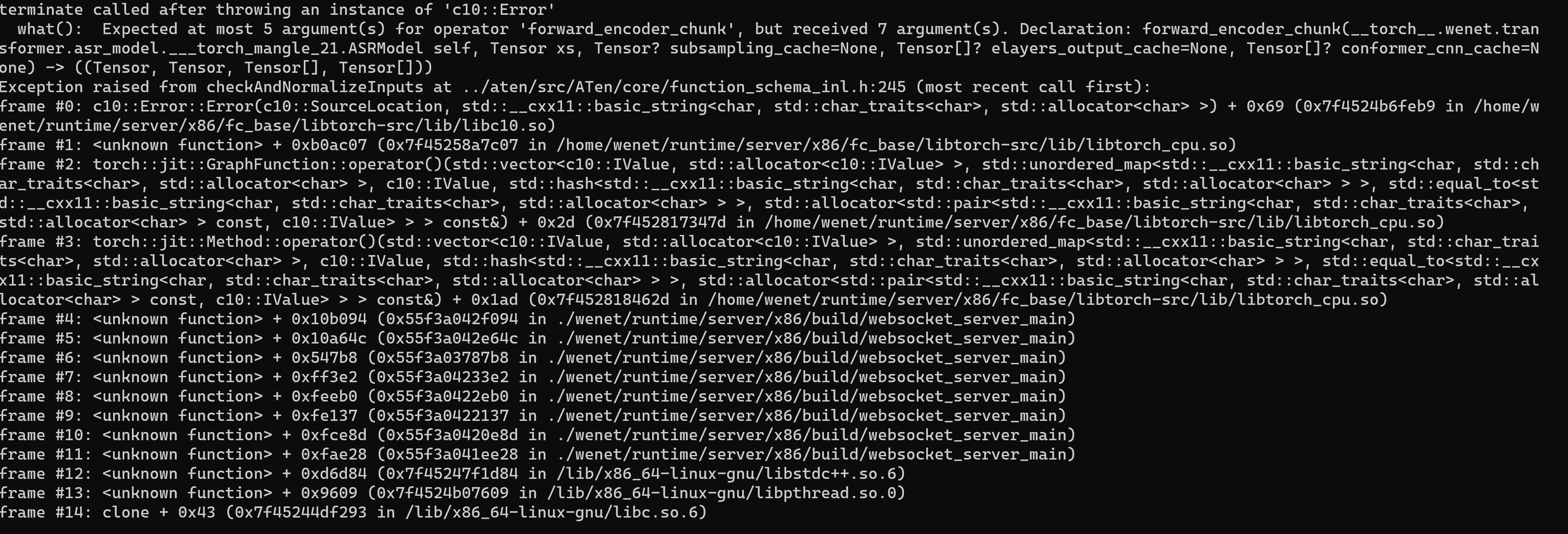 使用docker环境编译运行server最新代码出错;failed to run new code in docker environment · Issue #281 · wenet-e2e ...