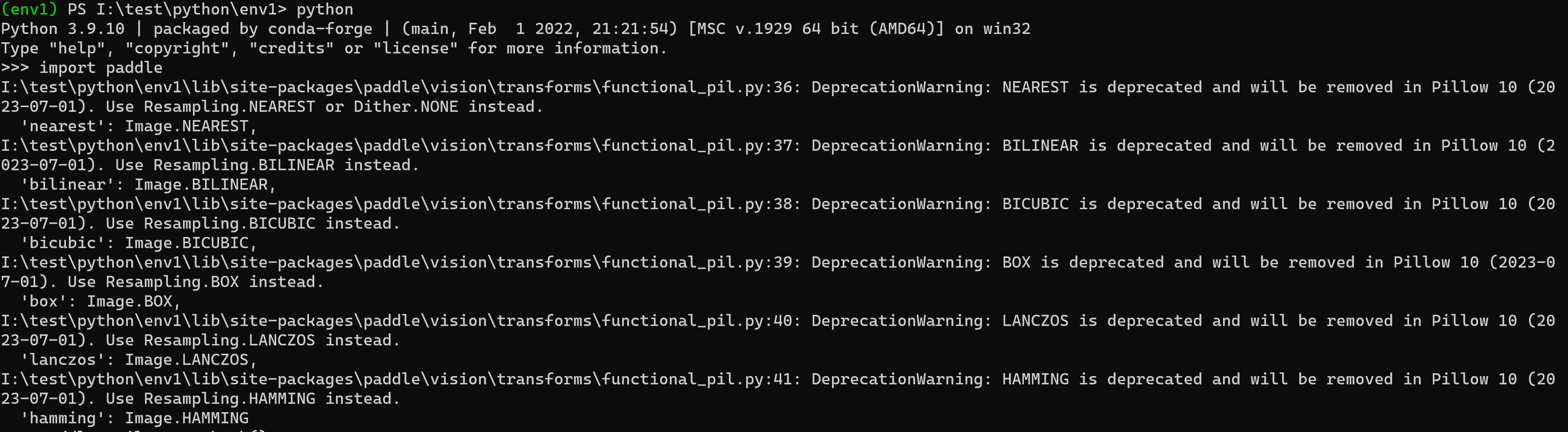 import paddle出现warning · Issue #41674 · PaddlePaddle/Paddle · GitHub