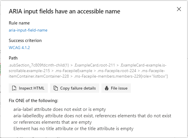 Facepile Keros issue - ARIA input fields have an accessible name · Issue #10877 · microsoft ...