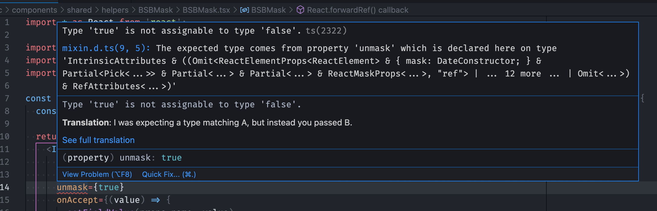 [React] Issue with unmask prop type in version 6.6.0 · Issue #846 · uNmAnNeR/imaskjs · GitHub