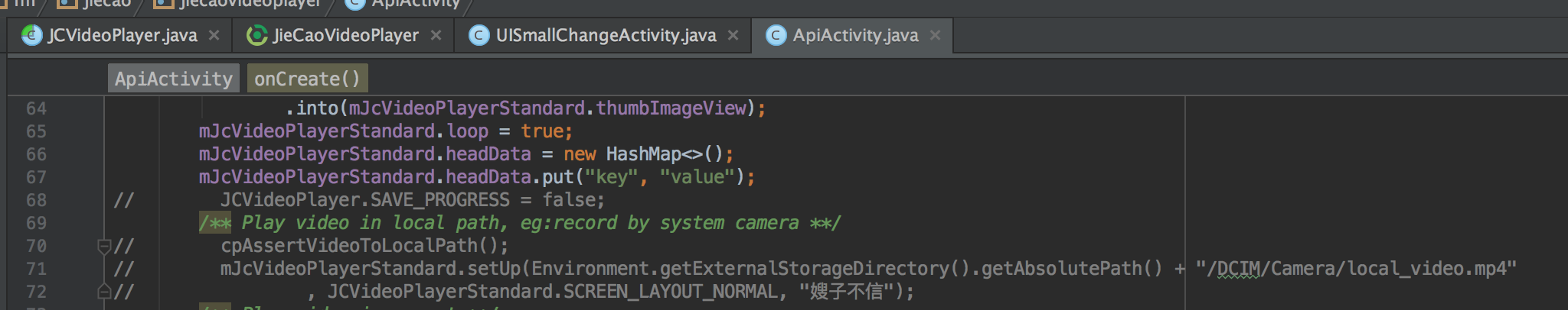 能否在教程里面写个播放本地视频的示例代码 · Issue #1030 · lipangit/JiaoZiVideoPlayer · GitHub