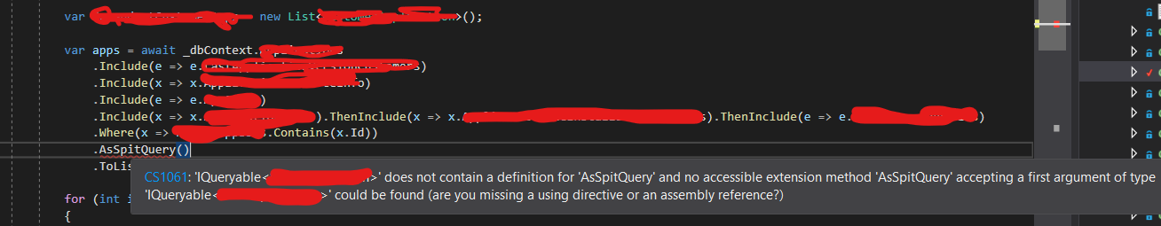 Why I can't use AsSplitQuery() in all places where I want to? · Issue #27044 · dotnet/efcore ...