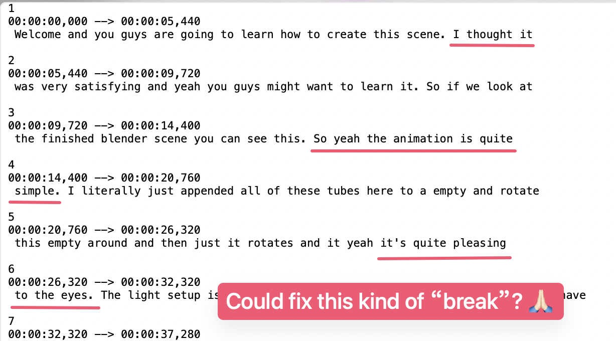 Sentences break incorrectly , Could / How to fix it? · Issue #344 · chidiwilliams/buzz · GitHub