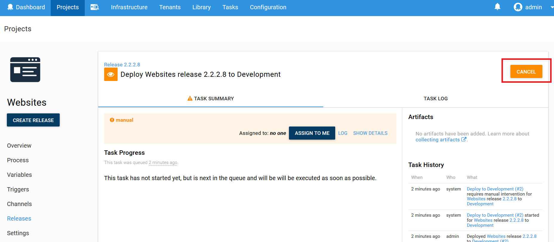 Cancel button on deployment can be misleading · Issue #4099 · OctopusDeploy/Issues · GitHub
