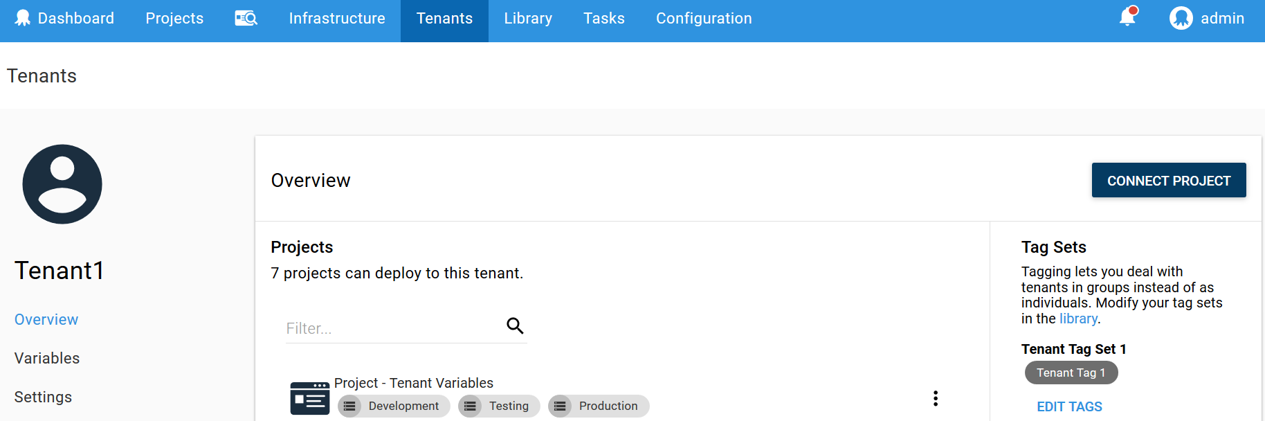 Infrastructure overview doesn't correctly flow tag sets from associated tenants · Issue #4143 ...