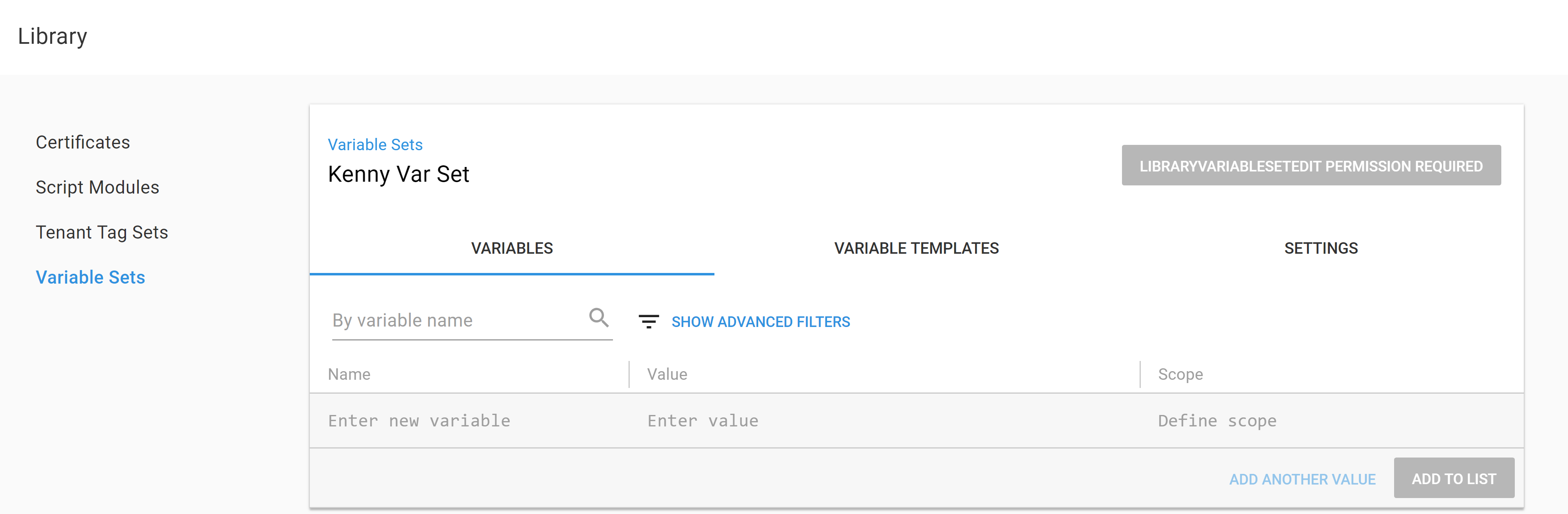 Libraryvariablesetview Doesn T Grant Access To View Variables In A Set · Issue 4582
