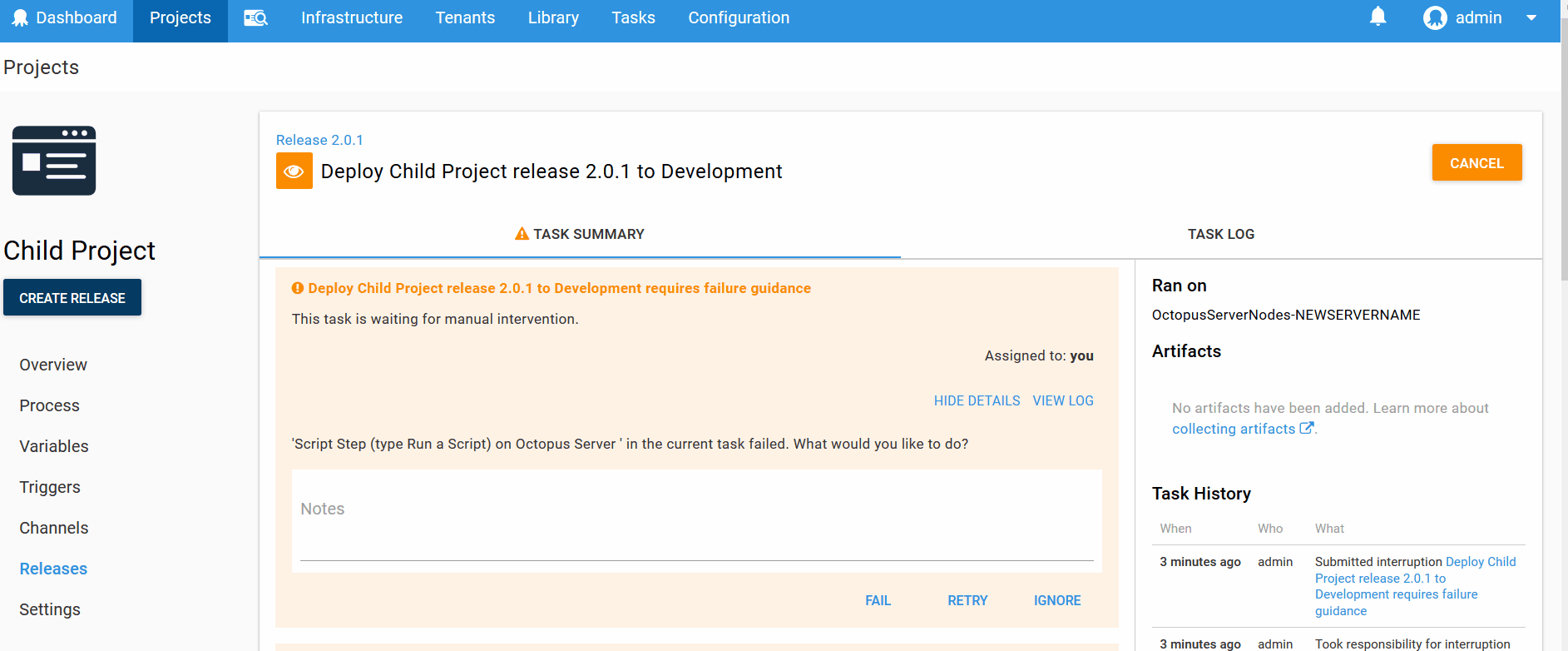 Unable to select options on guided failure interruption · Issue #4646 · OctopusDeploy/Issues ...