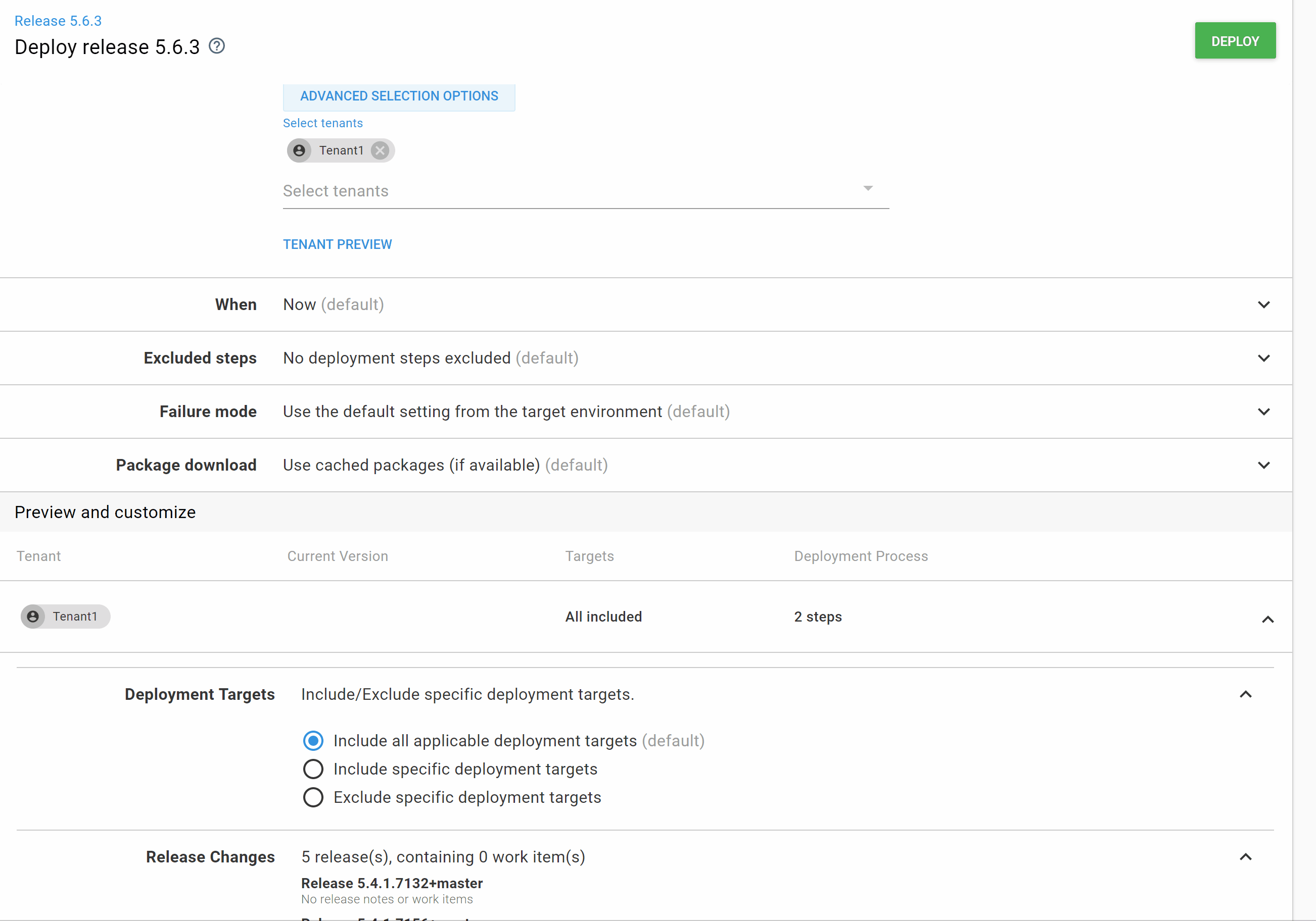 Include/exclude target option in deployment page is reset when changing selected tenants · Issue ...