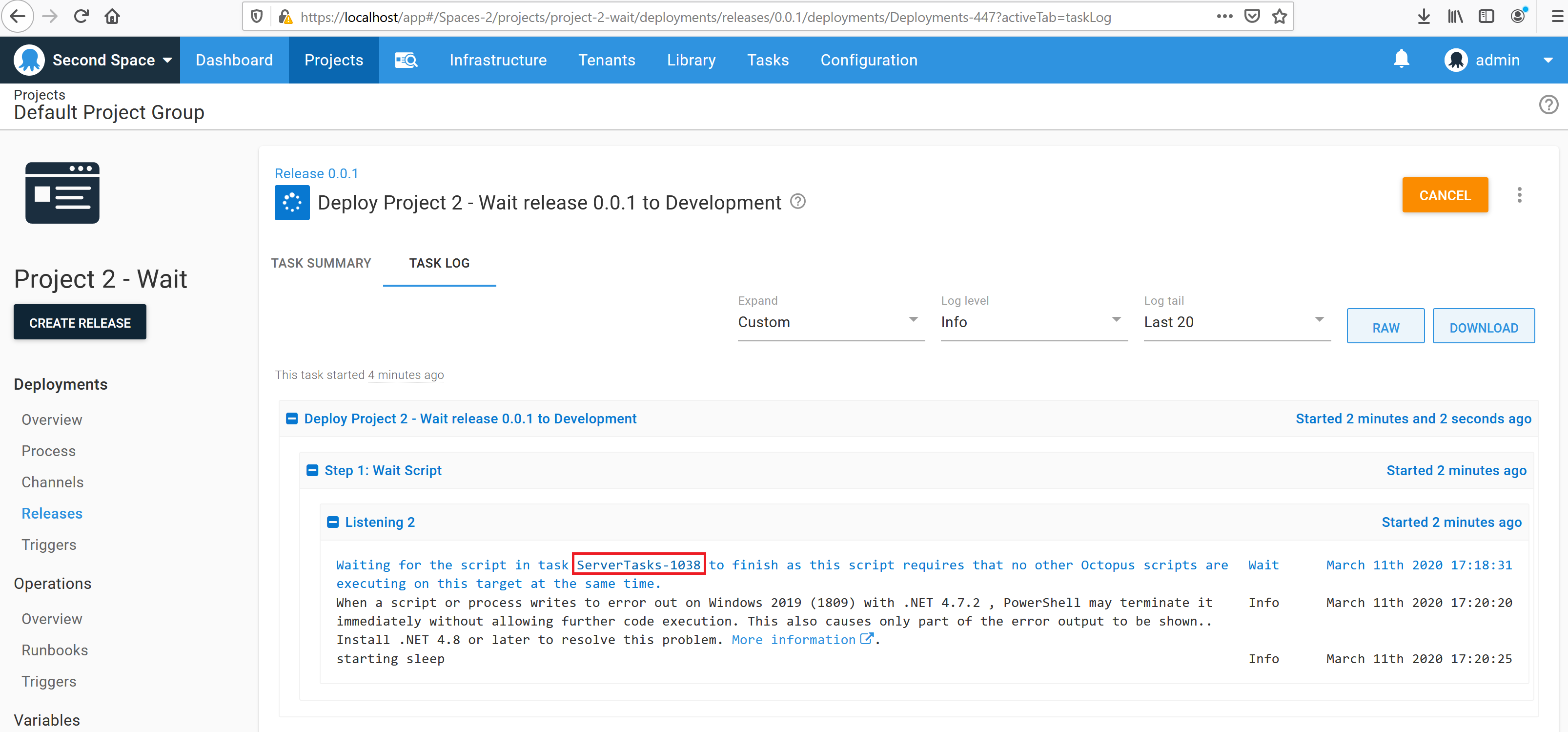 Link to ServerTasks-ID in log doesn't include Space-ID · Issue #6249 · OctopusDeploy/Issues · GitHub