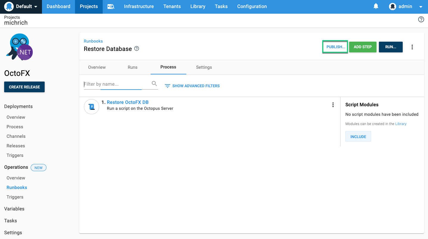 Unable to publish runbook from process page · Issue #6490 · OctopusDeploy/Issues · GitHub