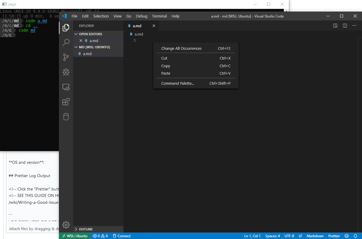 Prettier failed to format markdown files in WSL mode · Issue #1109 · prettier/prettier-vscode ...