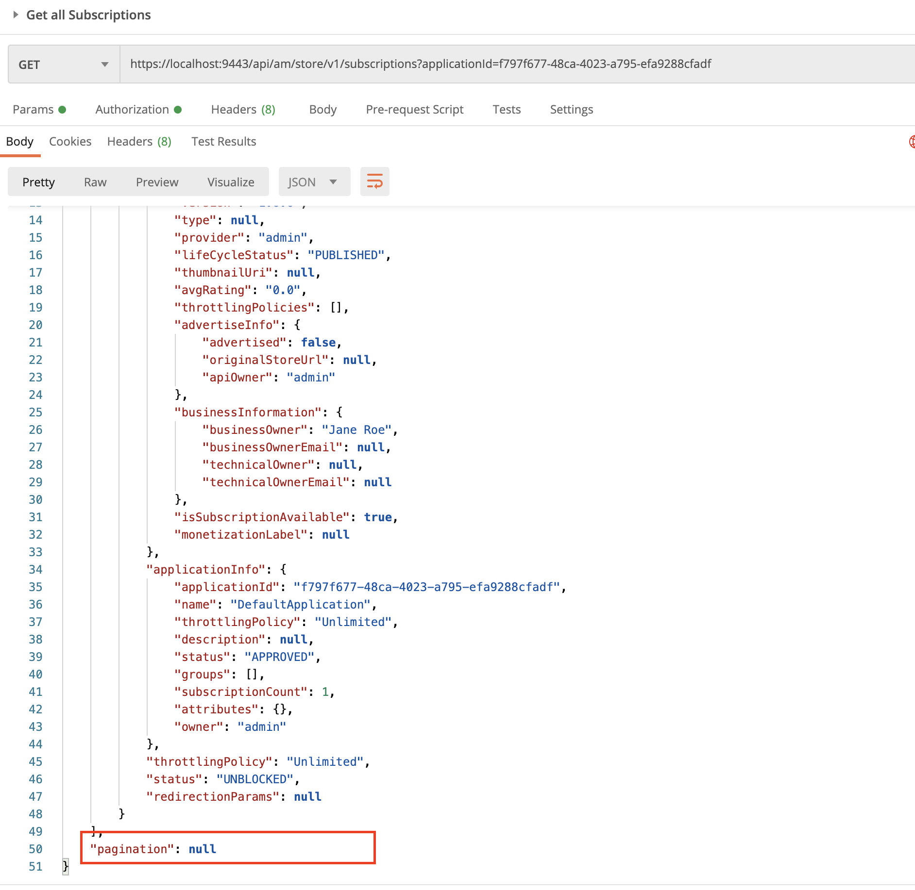 Devportal API to get all subscriptions response does not contains pagination parameters · Issue ...