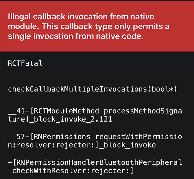 request(Permissions.PERMISSIONS.IOS. BLUETOOTH_PERIPHERAL) returns unavailable after pressing ...