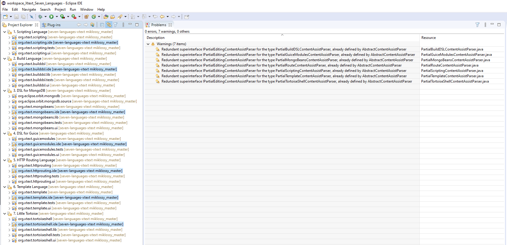 Warning in IDE module: Redundant superinterface IPartialEditingContentAssistParser · Issue #1418 ...