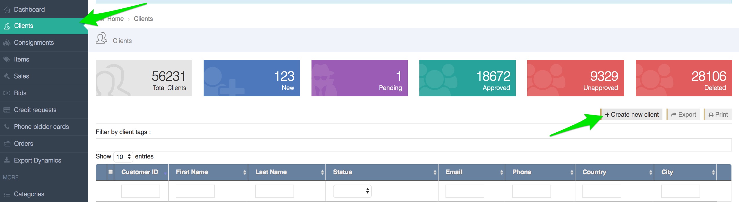How to Create a Client - Circuitauction User Guide