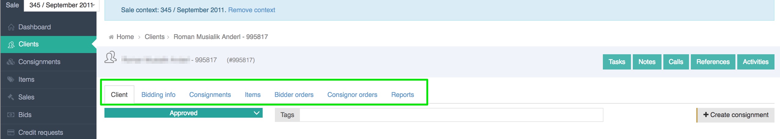 Understanding the Client Page - Circuitauction User Guide