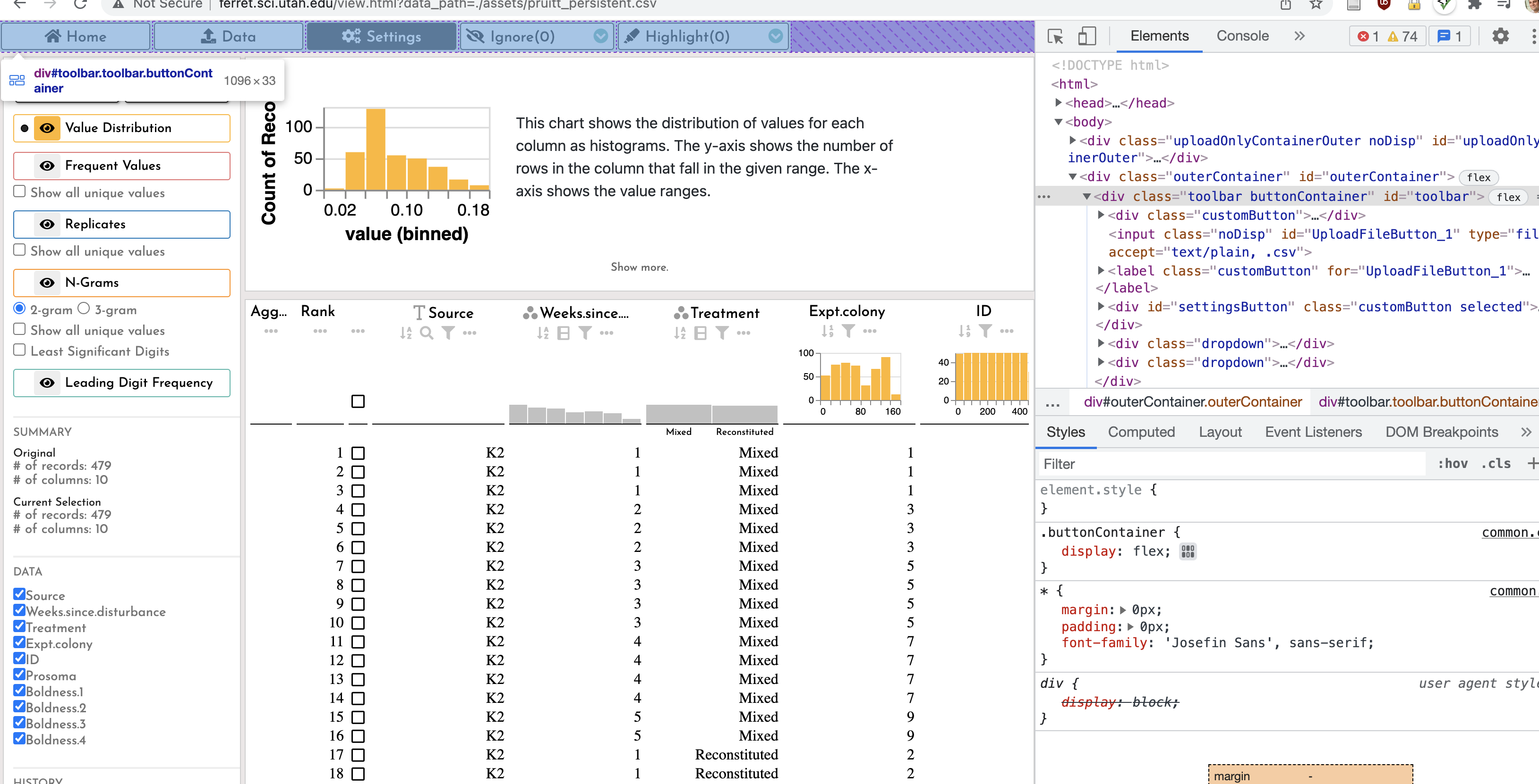 Improve spacing for buttons · Issue #86 · visdesignlab/ferret · GitHub